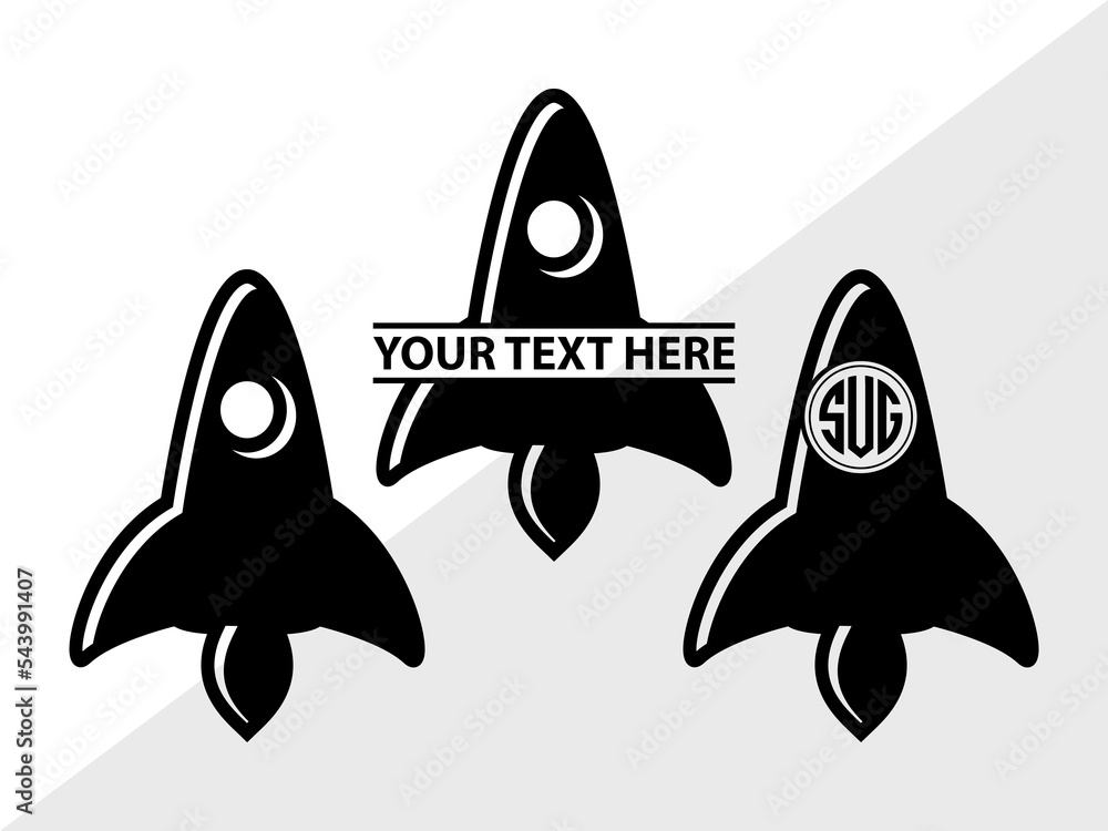 Rocket Monogram, Rocket Silhouette, Space Rocket Svg, Rocketship Svg ...
