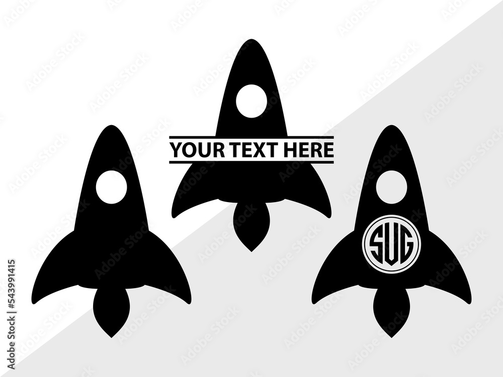 Rocket Monogram, Rocket Silhouette, Space Rocket Svg, Rocketship Svg ...