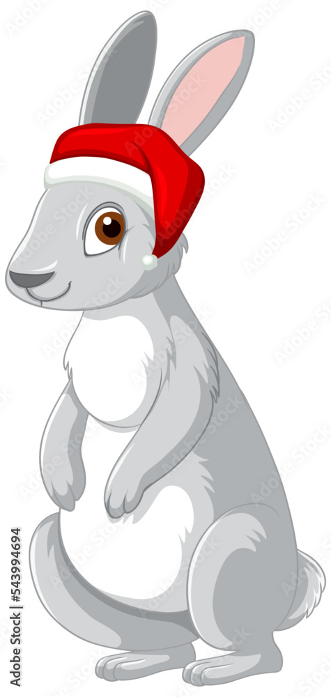 Cute grey rabbit cartoon character Stock Vector | Adobe Stock