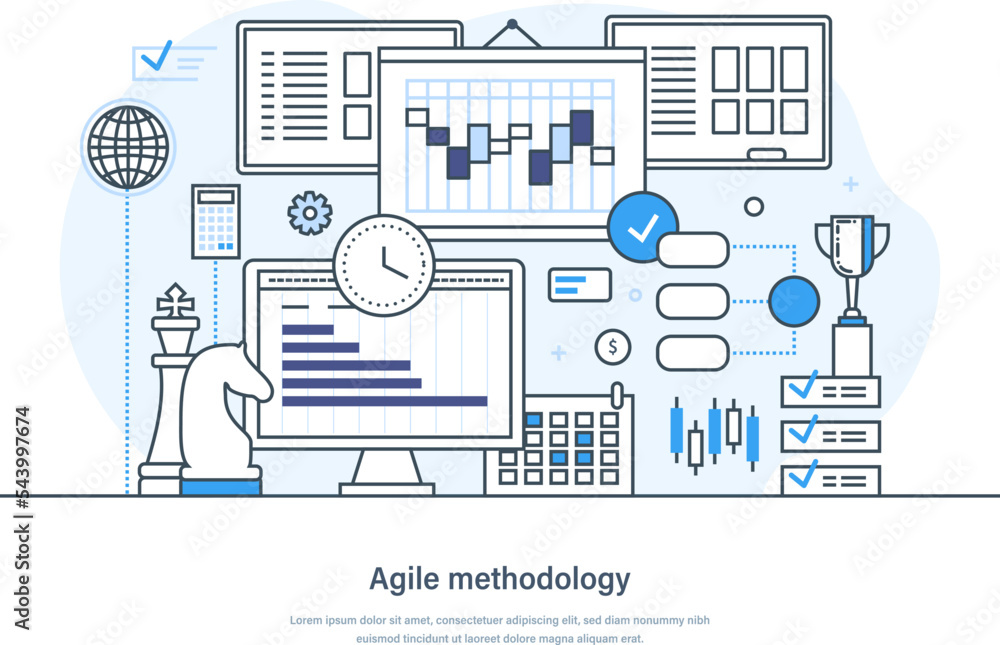 Agile methodology, project management and software development web ...