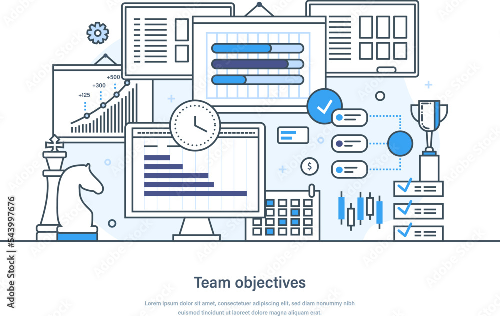 Poster Team building objectives, purposes and goals web banner – Wall ...