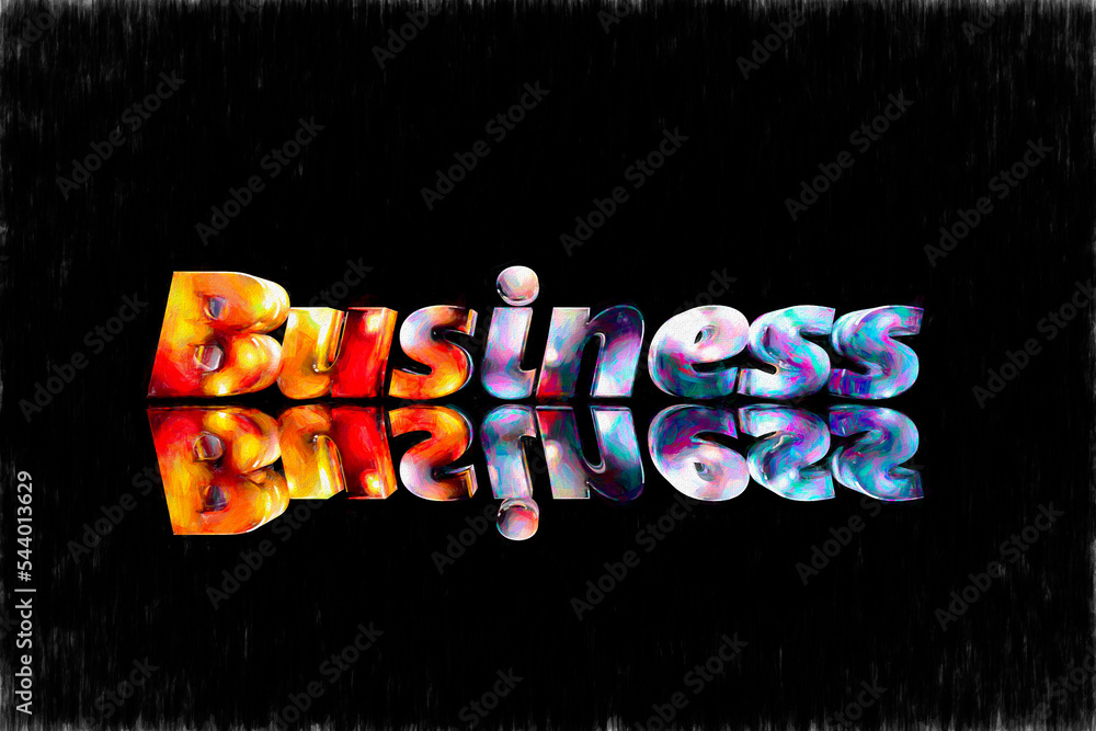 Modern and futuristic Business 3D text in a mixture of red and blue ...