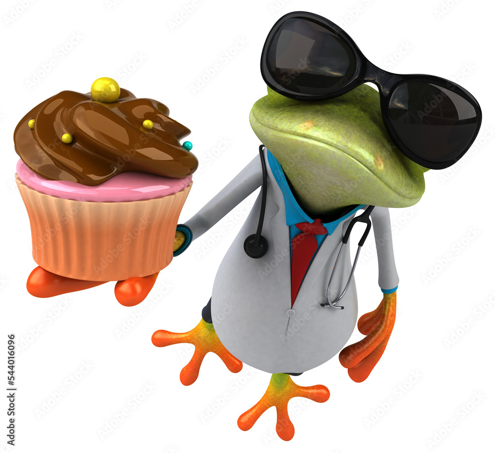 Frog doctor - 3D Illustration Stock Illustration | Adobe Stock