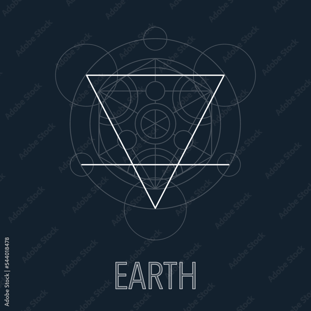 The symbol of the earth, one of the symbols of alchemy. Alchemy element ...
