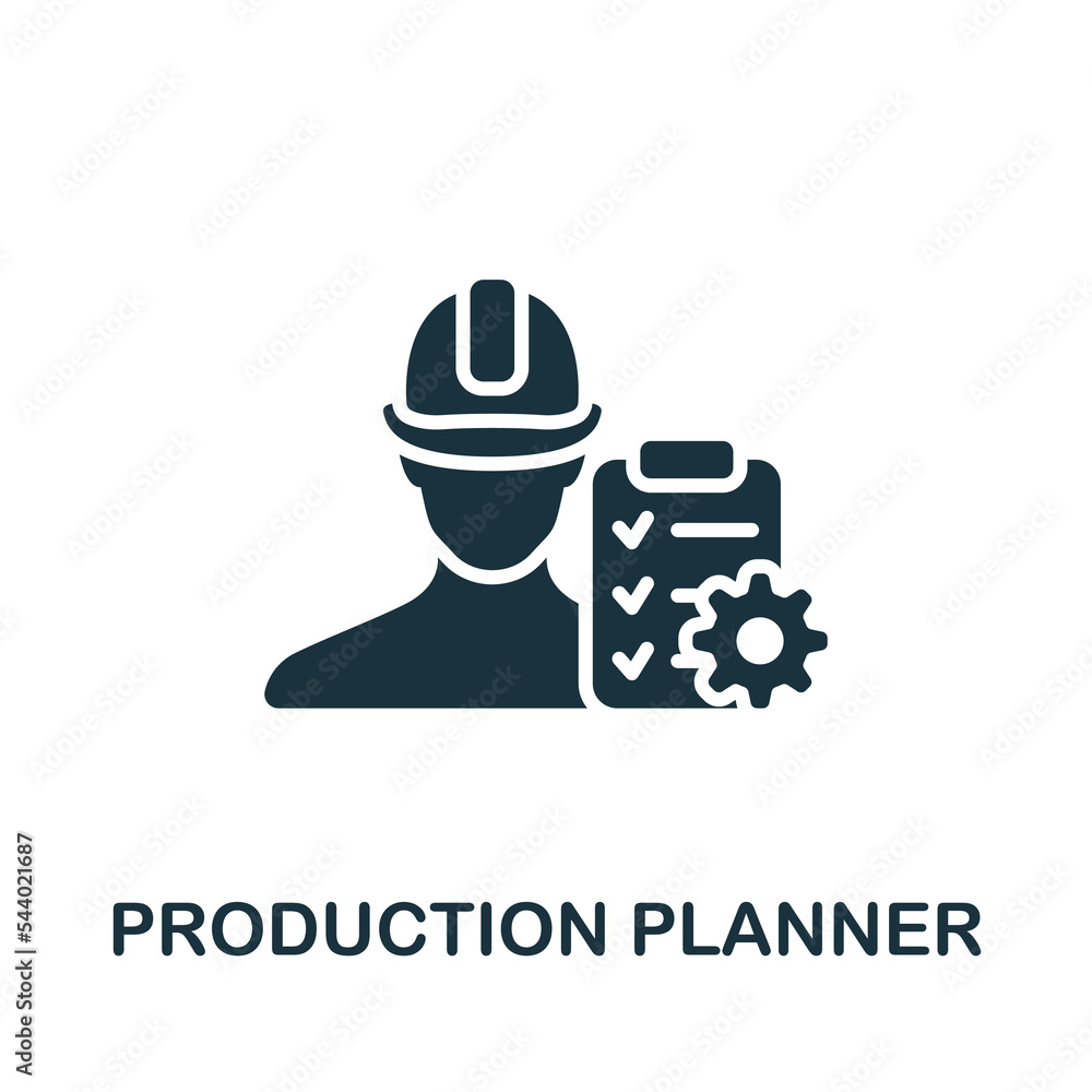 Production Planner icon. Monochrome simple Company Structure icon for ...