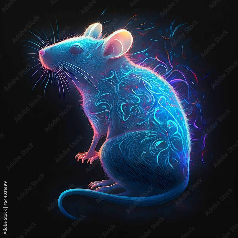 Mouse Animal Patronus Glowing Spirit Animal Apparition in Glowing UV ...