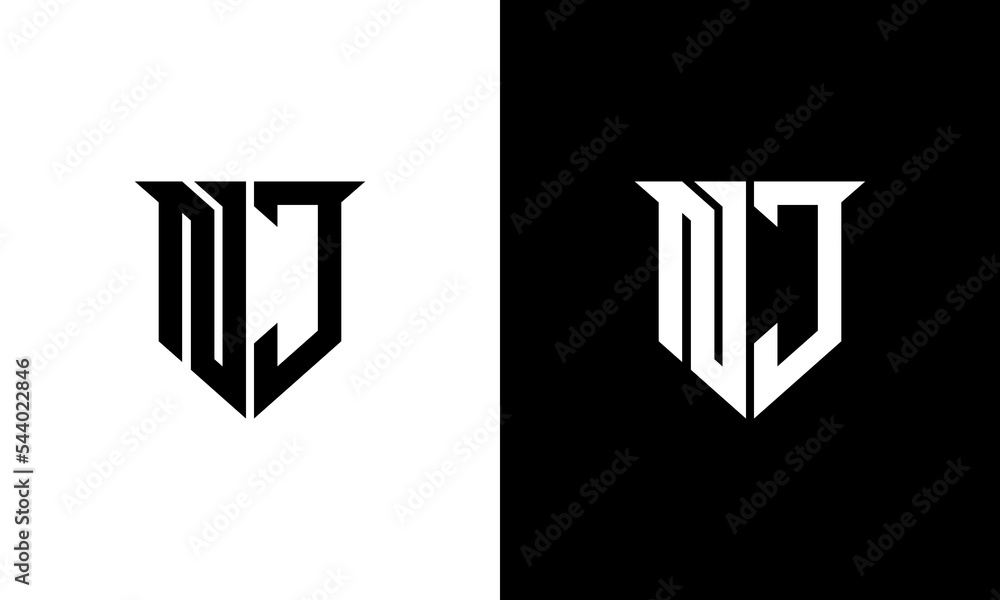 letter nj modern logo design Stock Vector | Adobe Stock