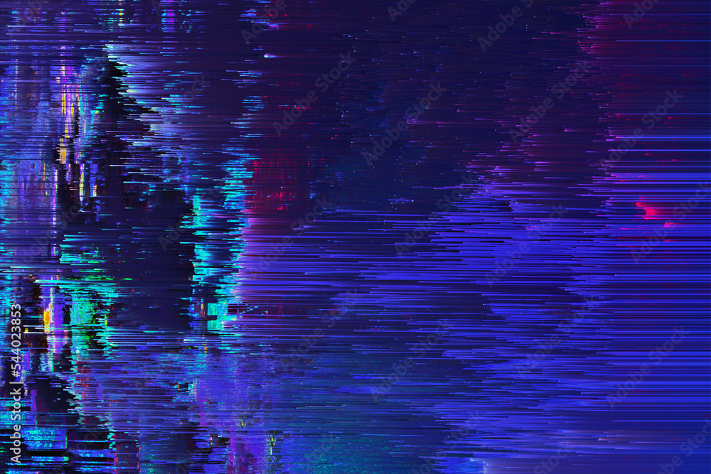 Abstract blue, mint and purple background with interlaced digital ...