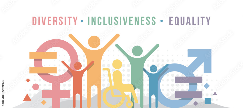 Inclusiveness, Diversity, Equality concept with abstract diversity ...