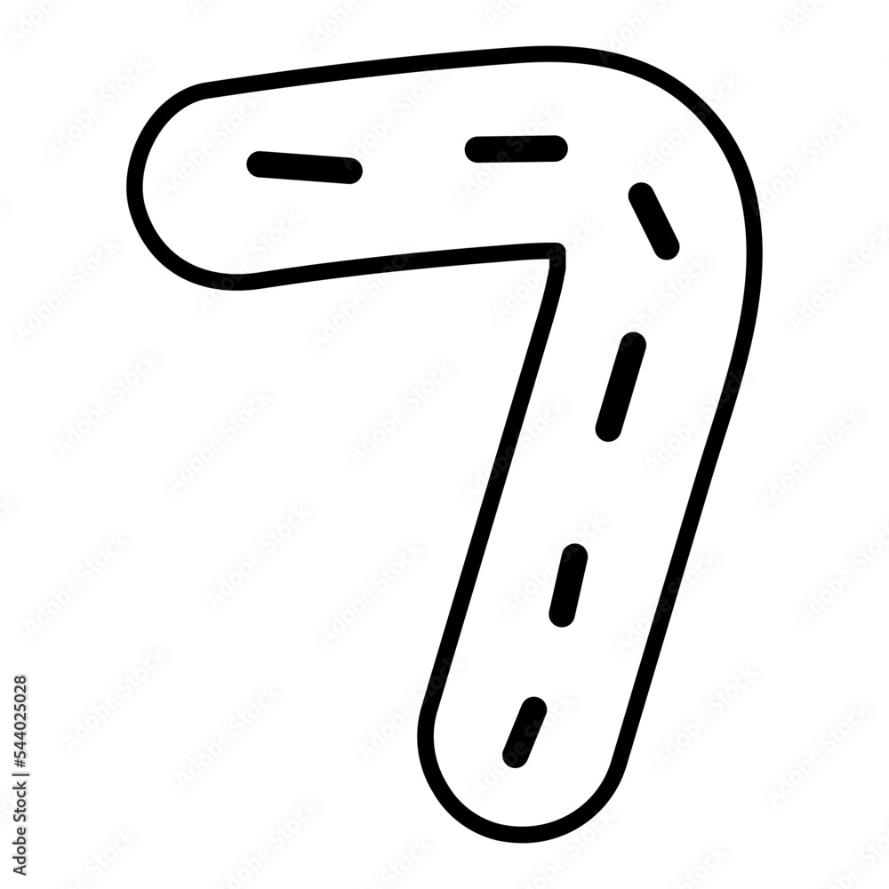 Number seven vector illustration in black and white design Stock Vector ...