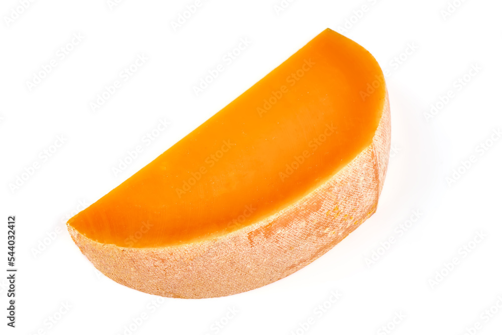Piece of Cheddar cheese, isolated on white background. High resolution ...