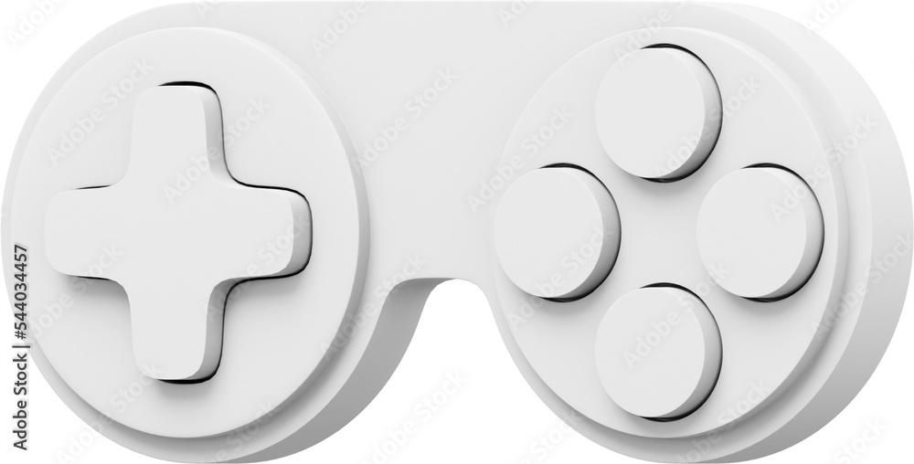 Minimalistic console game controller. PNG white icon on transparent ...