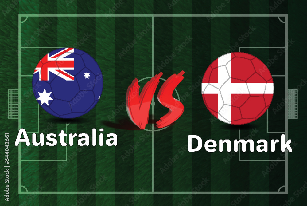 Australia Vs Denmark soccer ball in flag design on FIFA World Cup 2022 ...