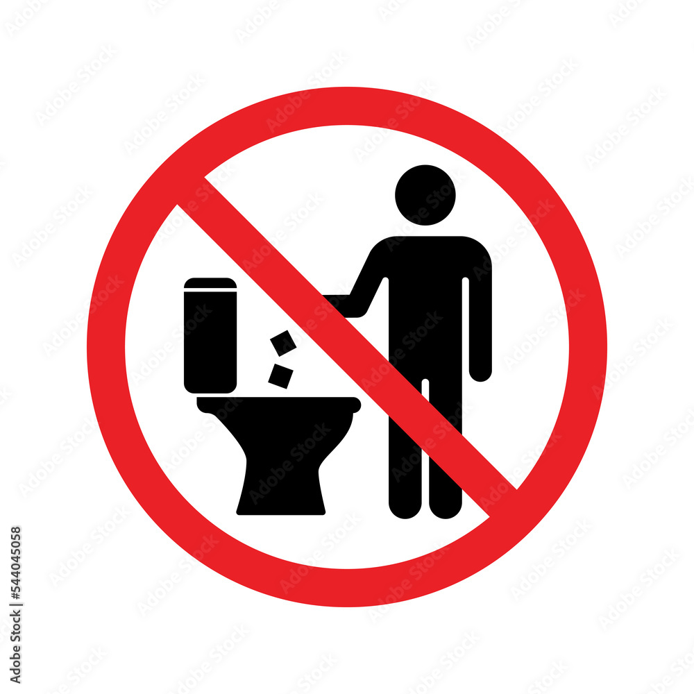 Do not throw trash paper in the toilet symbol isolated PNG Stock ...