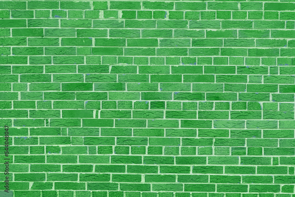 Brick wall with unusual green bricks Stock Photo | Adobe Stock