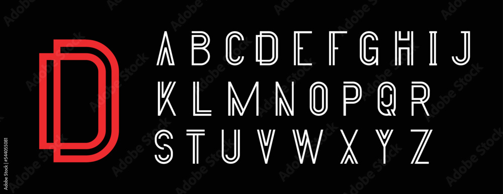 Vetor de Tech Modern Alphabet Letter Font. Typography luxury style ...