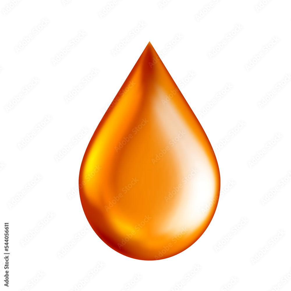 Orange water drop on transparent background, 3d render Stock ...