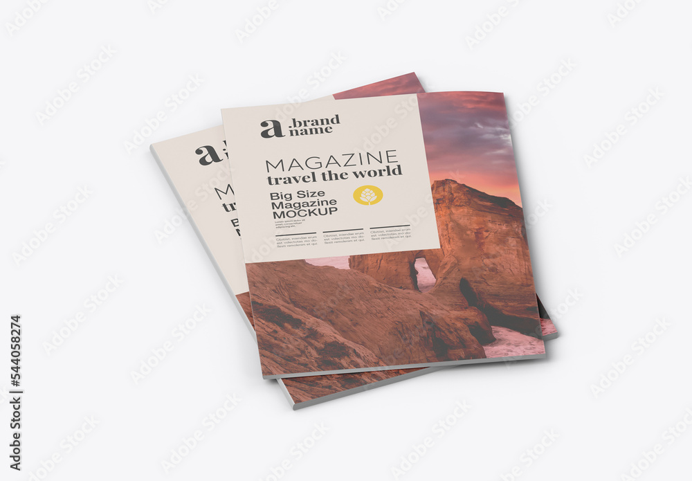 Matte Big Size Magazines Covers Mockup Stock Template | Adobe Stock