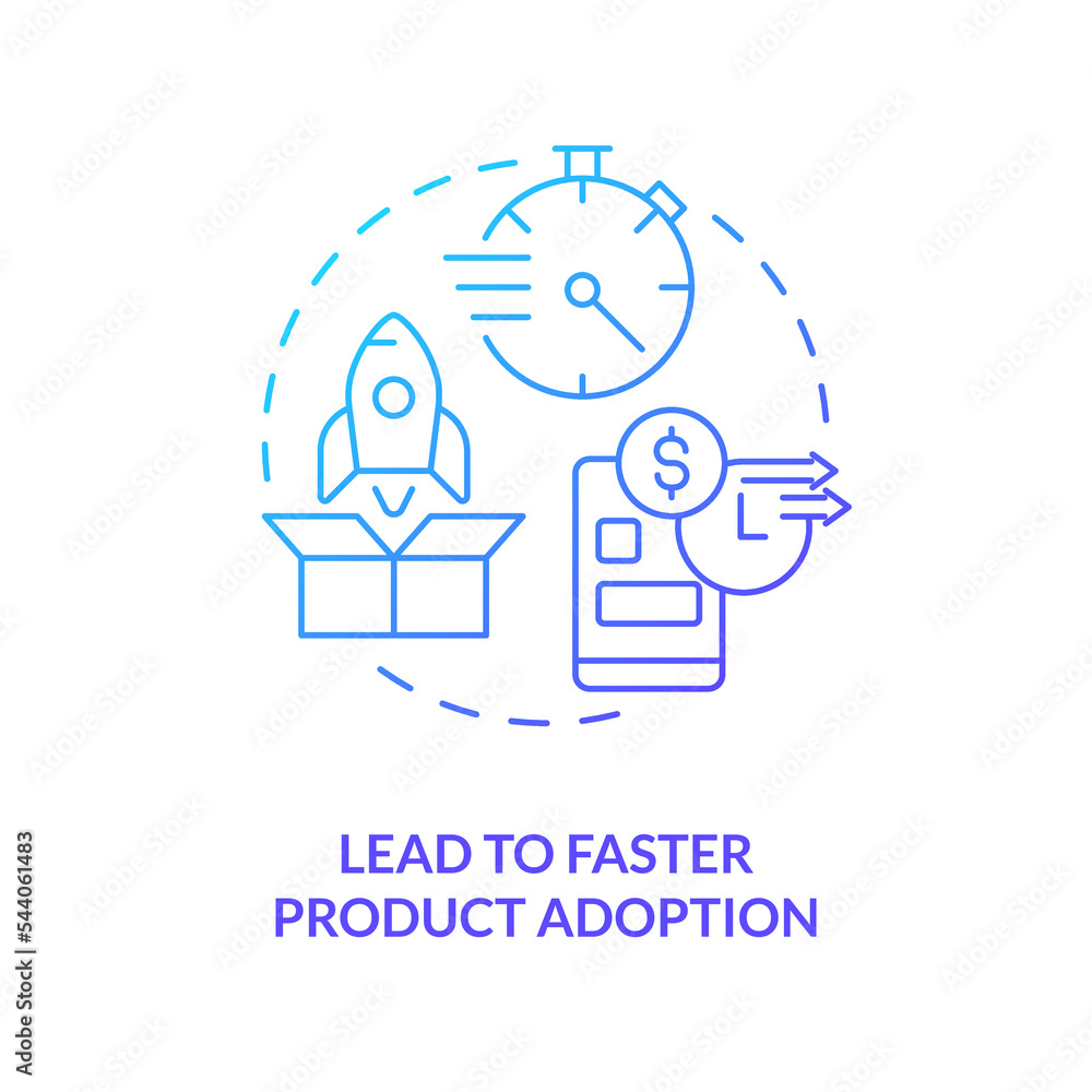 Lead to accelerate product adoption blue gradient concept icon. Web ...