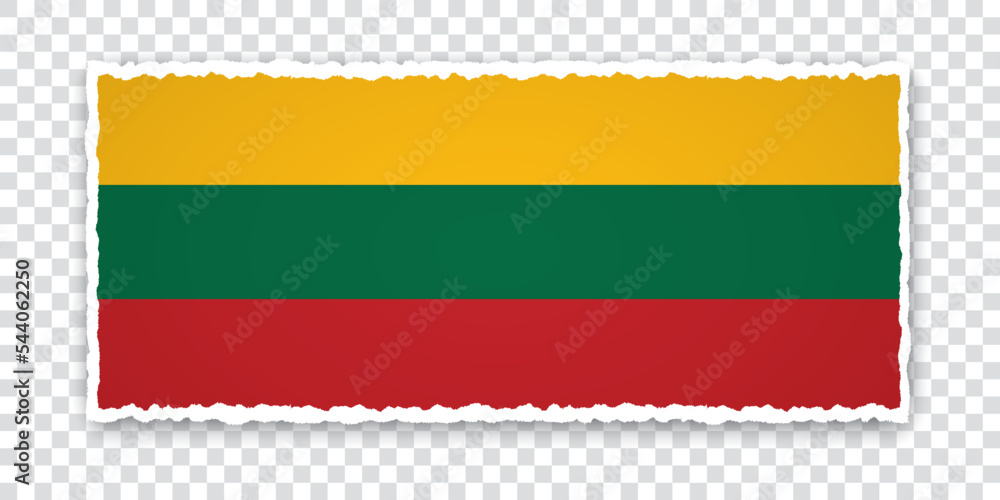 vector illustration of torn paper banner with flag of Lithuania on ...