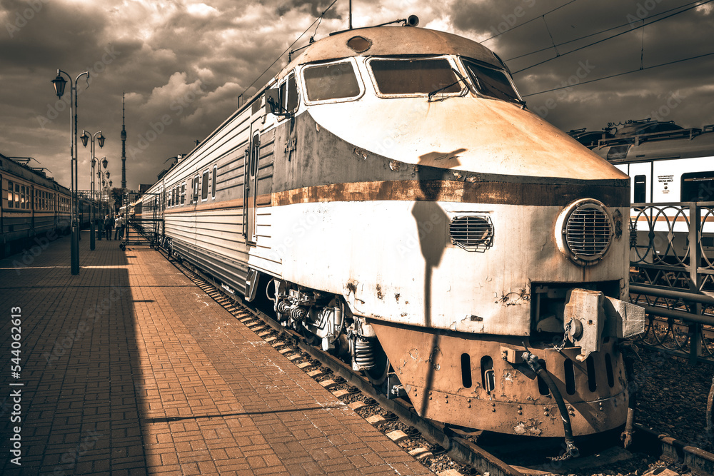 rare train in the museum at the Riga station Stock Photo | Adobe Stock