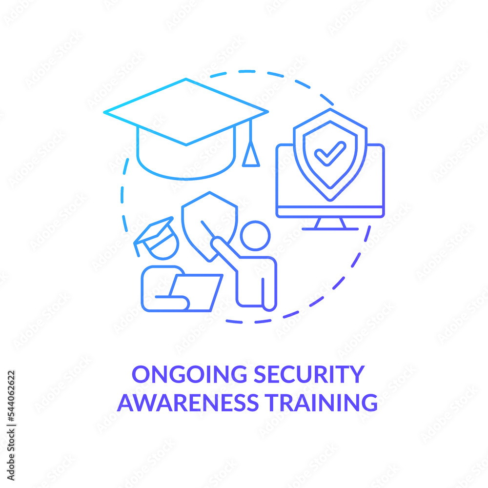 Ongoing security awareness training blue gradient concept icon ...