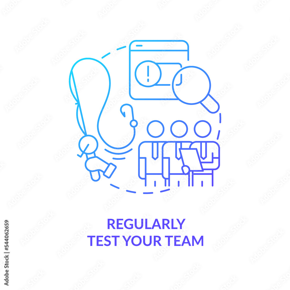 Regularly test your team blue gradient concept icon. Improve ...