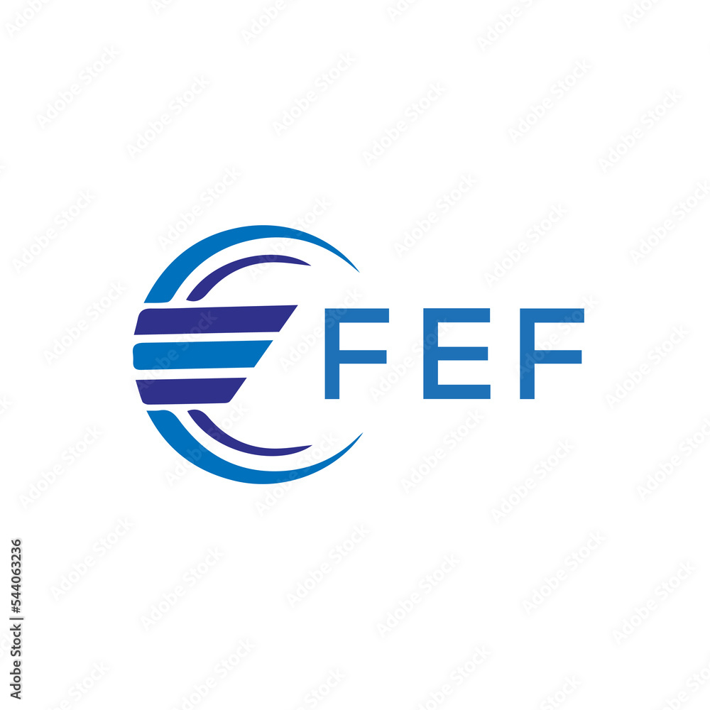 FEF letter logo. FEF blue image on white background. FEF vector logo ...