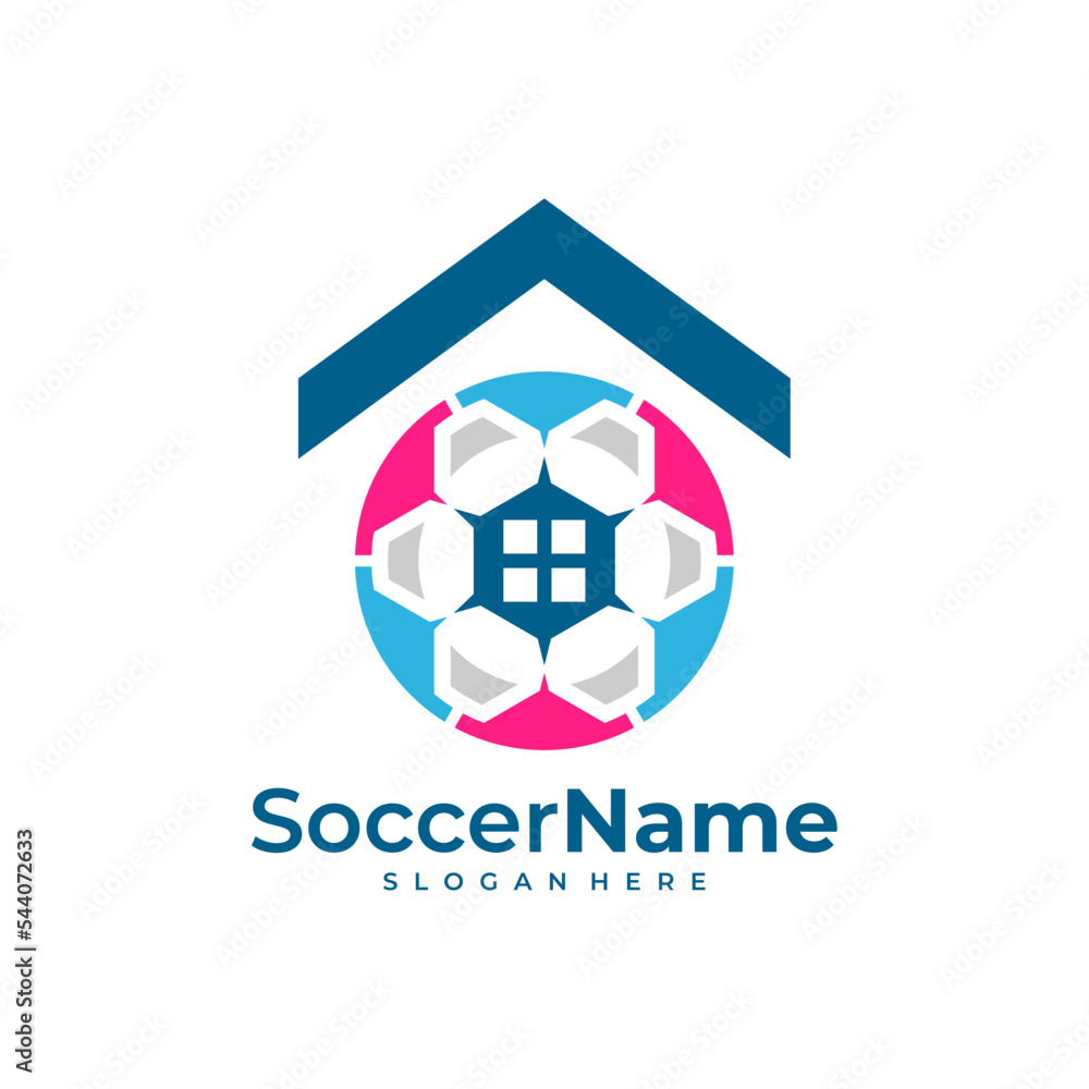 House Soccer logo template, Football logo design vector Stock Vector ...