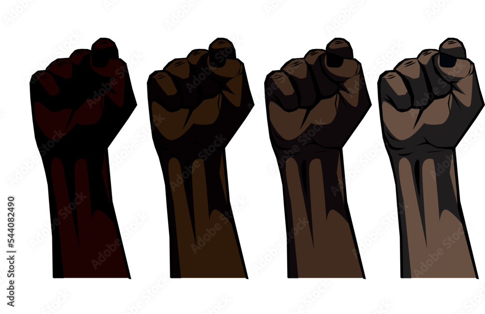 Black Awareness Day, clenched fist raised in the air, symbol of ...