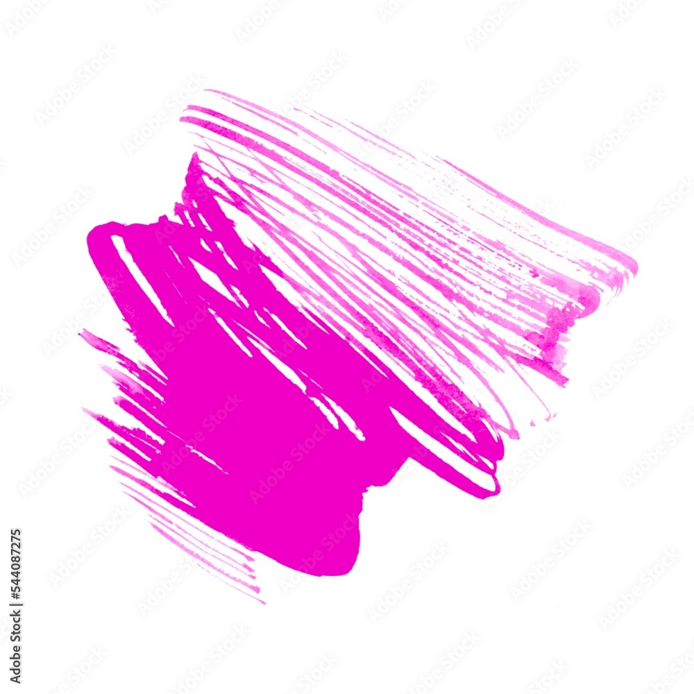 Pink watercolor brush stroke. S-shape. Element for the design of ...