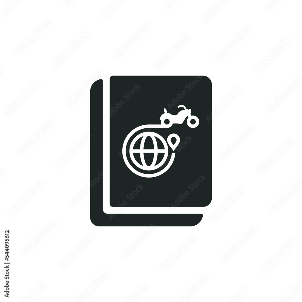 Motor vehicle passport icon isolated on white background. Carnet de ...