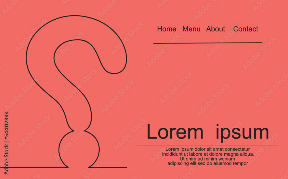 Single continuous line art question mark icon. Online ask test query ...