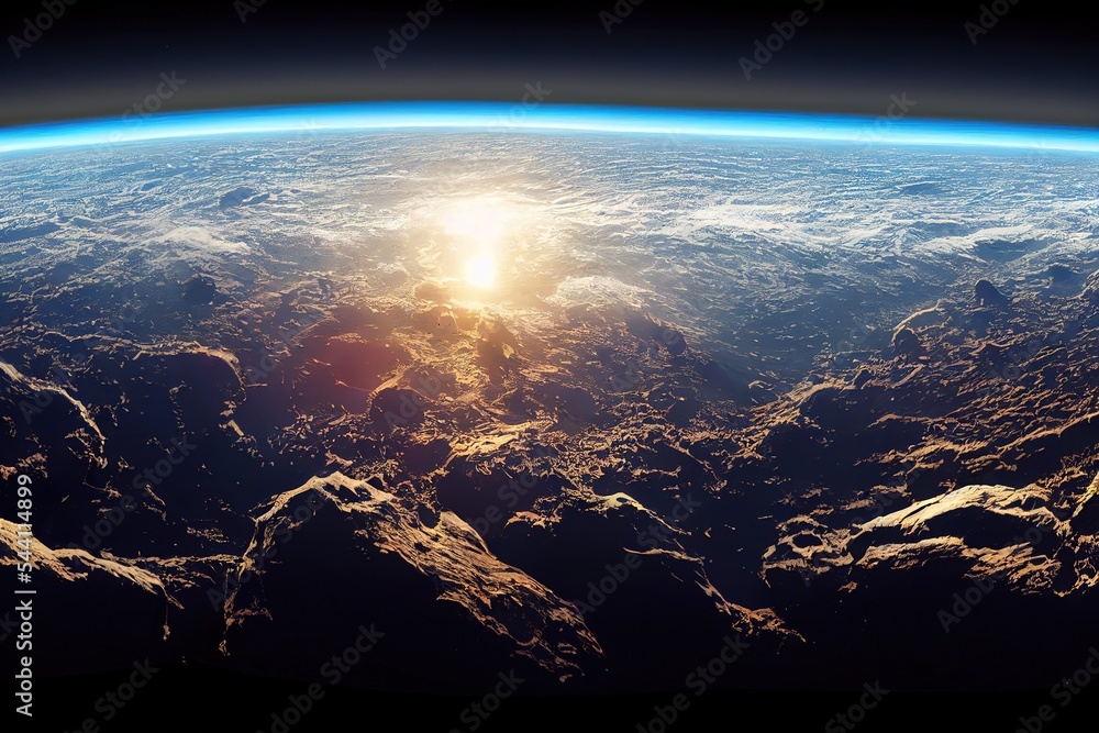 Beautiful alien view of the planets surface, HDRI, environment map ...