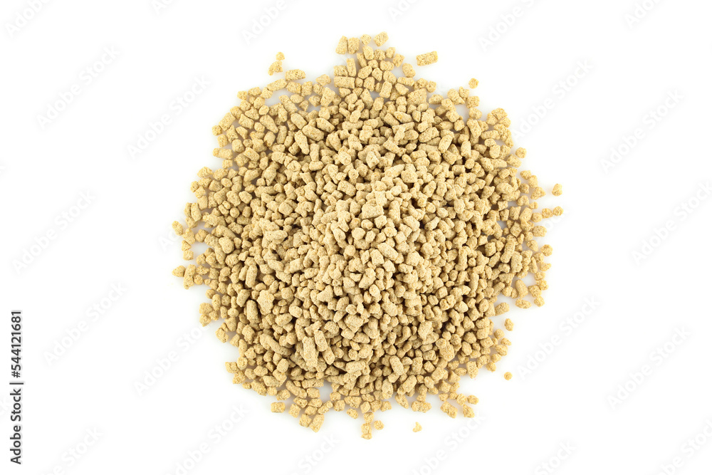 Pile of sweetened instant tea granules isolated on white background ...