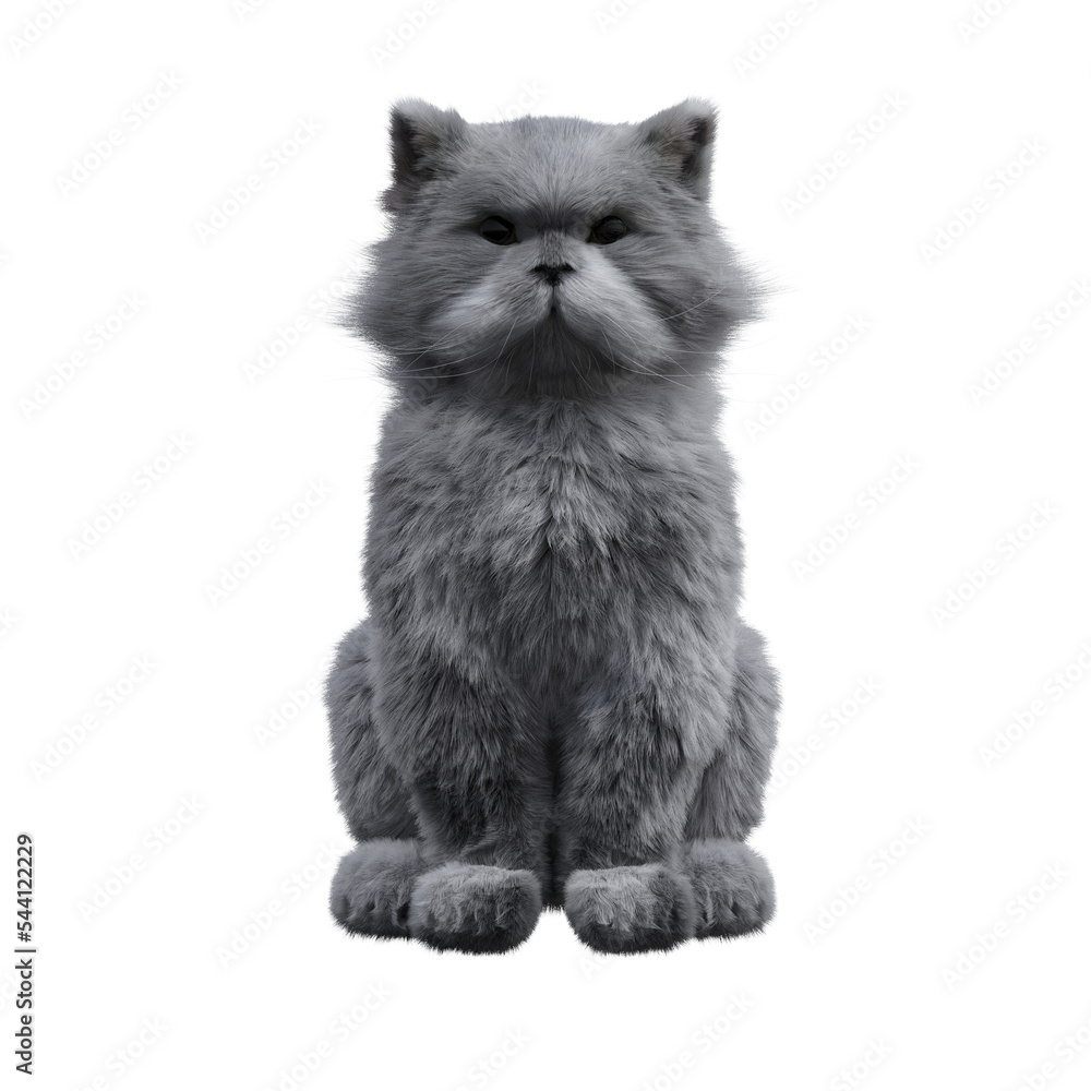cat isolate on a transparent background, 3d illustration, cg render ...