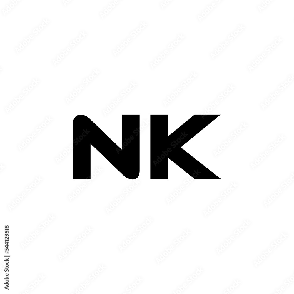 NK letter logo design with white background in illustrator, vector logo ...