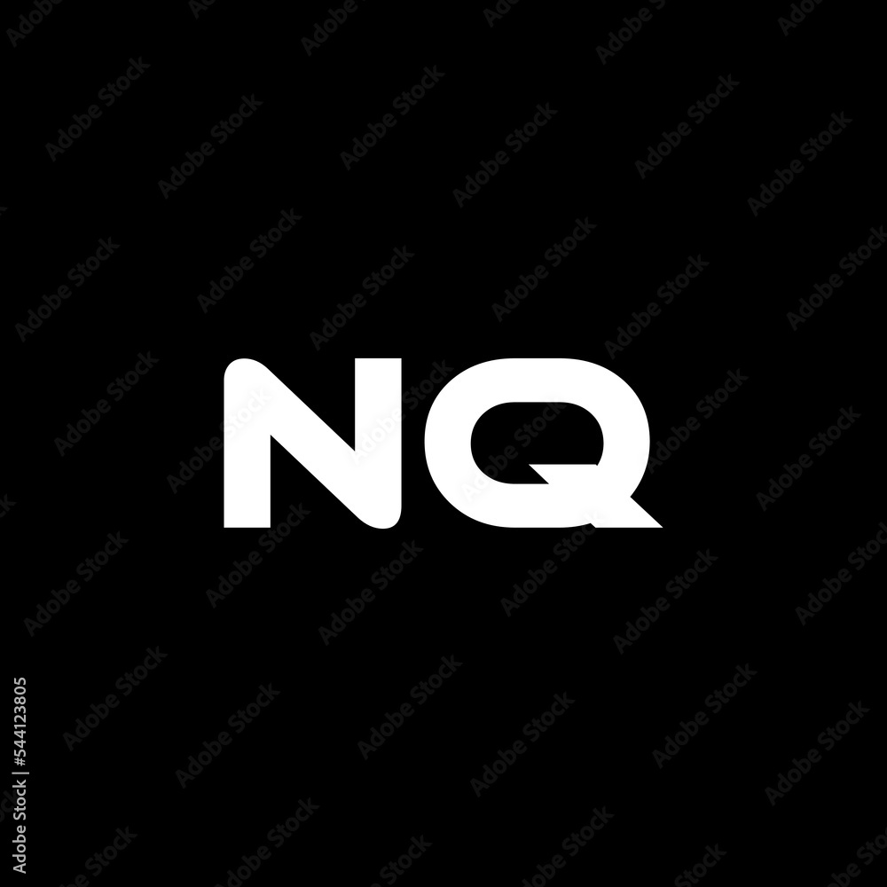 NQ letter logo design with black background in illustrator, vector logo ...