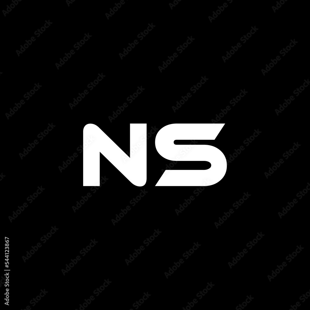 NS letter logo design with black background in illustrator, vector logo ...