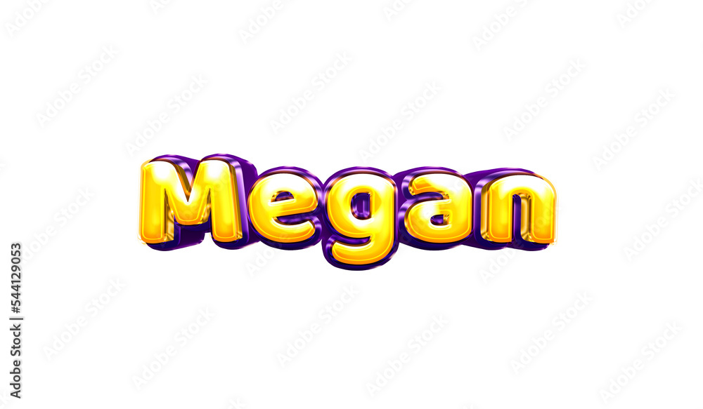 Megan girls name sticker colorful party balloon birthday helium air ...