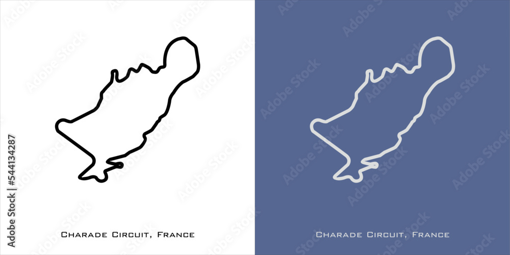 Charade Circuit france for grand prix race tracks with white and blue ...