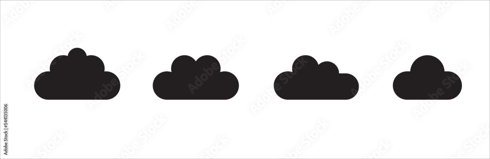 Clouds icon set. Cloud vector icons in various shape. Symbol for ...