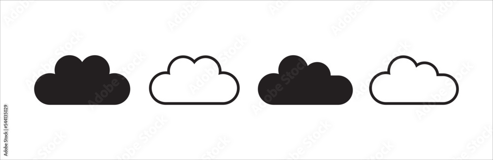 Clouds icon set. Cloud line vector icons in various shape. Symbol for ...