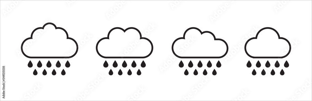 Weather icons. Weather forecast icon set. Clouds symbol. Rain cloud ...