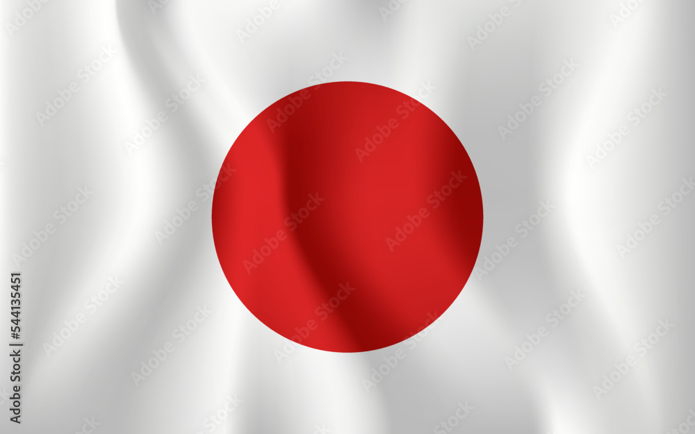 Realistic Japanese National Flag Stock Vector | Adobe Stock