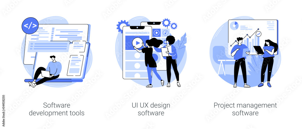 IT software isolated cartoon vector illustrations se Stock Vector ...