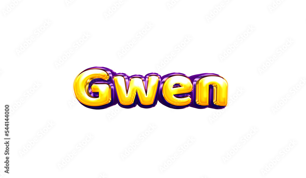 Gwen girls name sticker colorful party balloon birthday helium air ...