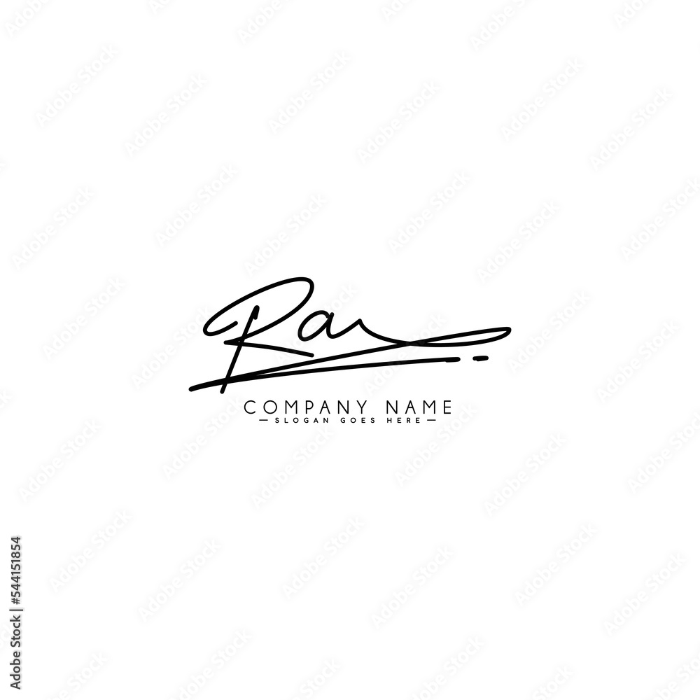 Handwritten Signature logo for Initial Letter RA - Vector Logo Template ...