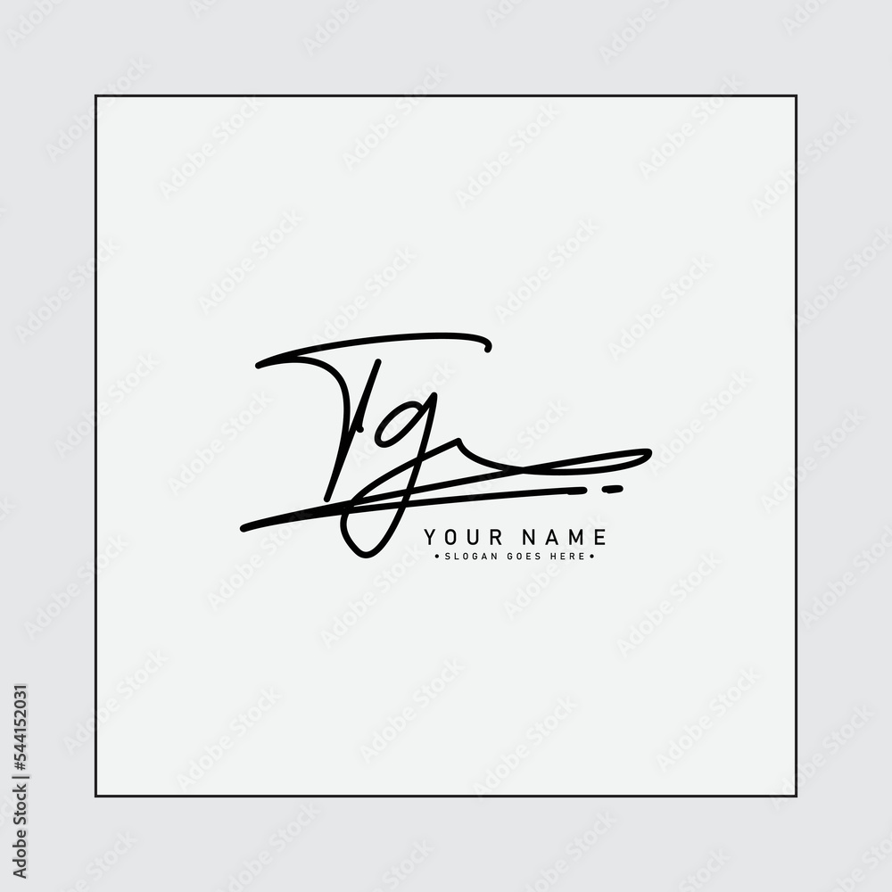 Simple Signature Logo for Alphabet TG - Handwritten Signature for ...
