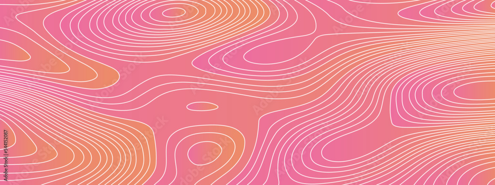 Abstract orange wave paper curved reliefs background, Vector contour ...